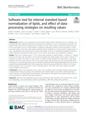 Software tool for internal standard based normalization of lipids, and ...