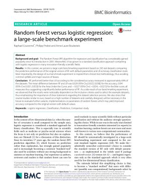 Random forest versus logistic regression: A large-scale benchmark ...