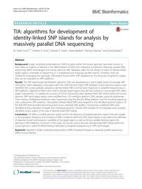 TIA: Algorithms for development of identity-linked SNP islands for ...