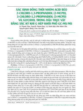 Xác định đồng thời nhóm acid béo 2-Chloro-1,3-propandiol (2-MCPD), 3 ...