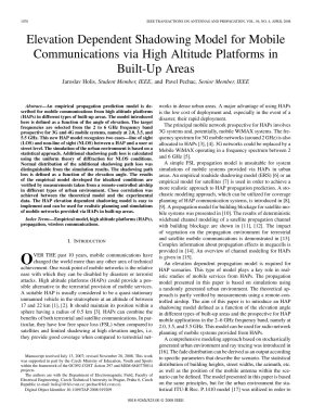 Elevation Dependent Shadowing Model for Mobile Communications via High Altitude - Tài liệu text