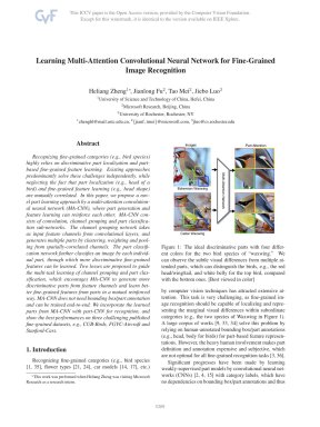 2017 learning multi attention convolutional neural network for fine grained image recognition