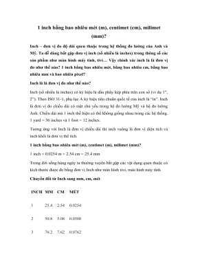 Tải 1 inch bằng bao nhiêu mét (m), centimet (cm), milimet (mm)? - Quy ...