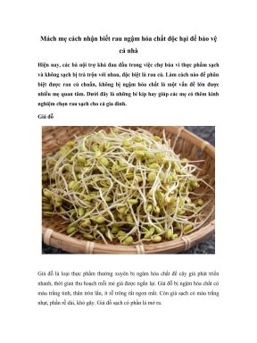 Tải Mách mẹ cách nhận biết rau ngậm hóa chất độc hại - Cách đơn giản ...