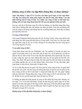 Tải Không cúng cô hồn vào dịp Rằm tháng Bảy có được không? - Tìm hiểu về tục lệ cúng cô hồn