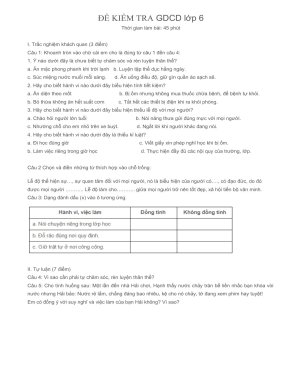 Đề kiểm tra viết 1 tiết GDCD lớp 6