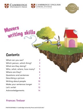 Movers writing skills booklet