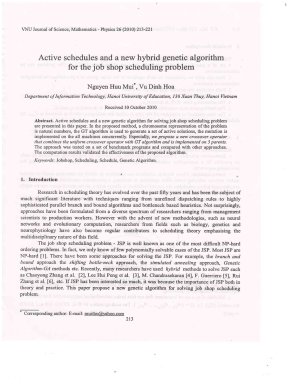 Active schedules and a new hybrid genetic algorithm for the job shop ...