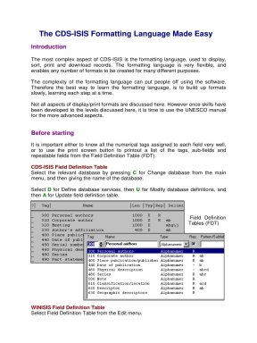 The CDS-ISIS Formatting Language Made Easy