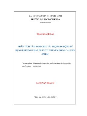 Phân tích tấm fgm chịu tải trọng di động sử dụng phương pháp phần tử chuyể
