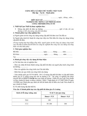 Mẫu biên bản nghiệm thu móng cấp phối đá dăm