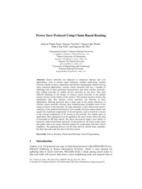 Power Save Protocol Using Chain Based Routing