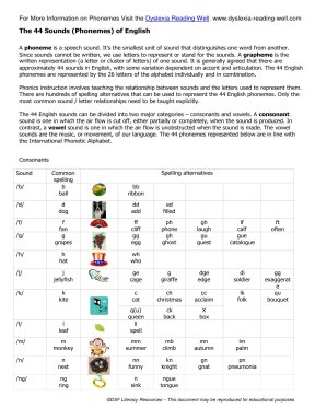 the 44 phonemes of english