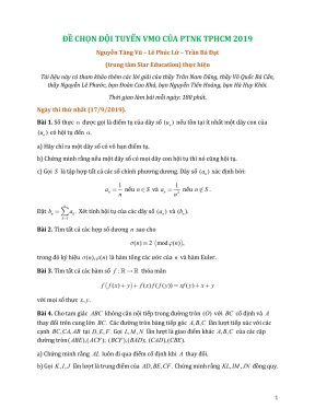 Đề thi và lời giải kỳ thi chon đội tuyển dự thi VMO của trường PTNK ...