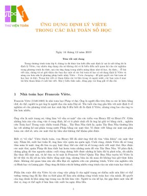 Những ứng dụng của định lý Viete trong giải các bài toán Số học