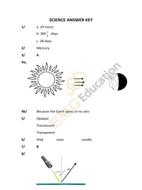 Grade 5 Science Review-answer key