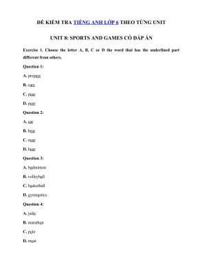 Tải Trắc nghiệm Ngữ âm tiếng Anh lớp 6 Unit 8 Sports and Games - Tiếng Anh 6 Unit 8 Sports and ...