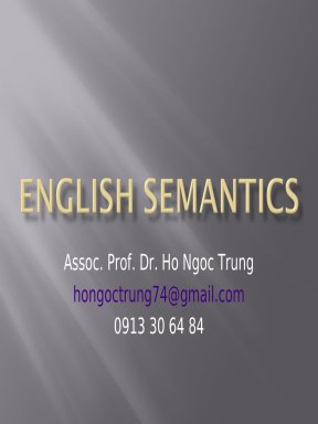 Semantics chapter1 PG Semantics and the subject matter of semantics