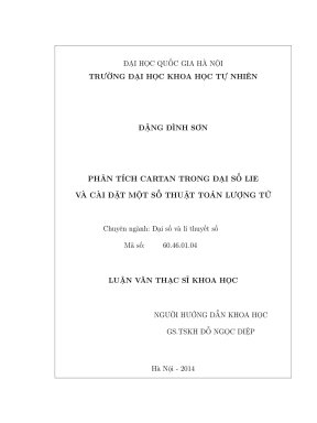 Phân tích Cartan trong đại số Lie và cài đặt một số thuật toán lượng tử