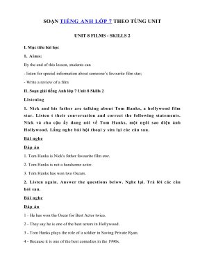 Tải Skills 2 Unit 8 lớp 7 Films - Tiếng Anh 7 Unit 8 Films| Giải bài tập SGK tiếng Anh lớp 7 ...