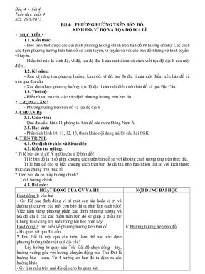 Bai 4 Phuong huong tren ban do Kinh do vi do va toa do dia li