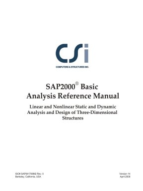 SAP2000 Basic Analysis Reference Manual