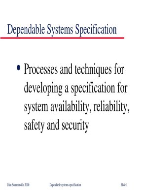 Software engineering: Dependable Systems Specification