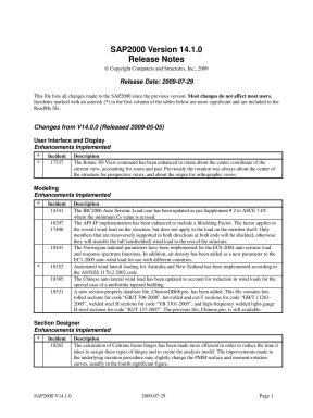 SAP 2000 Version 14.1.0 - Release Notes