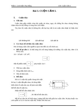 Lý thuyết bán dẫn - Linh kiện thụ động : Cuộn cảm L