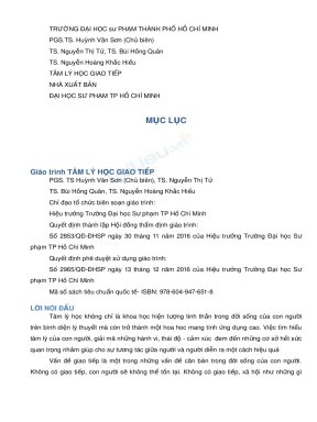 Giáo trình Tâm lý học giao tiếp