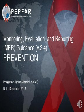 Monitoring, Evaluation, and Reporting (MER) Guidance (v.2.4) PREVENTION