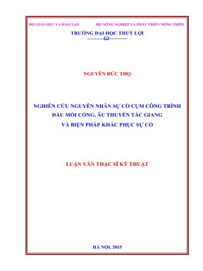Nghiên cứu nguyên nhân sự cố cụm công trình đầu mối cống âu thuyền tắc giang và biện pháp khắc ...
