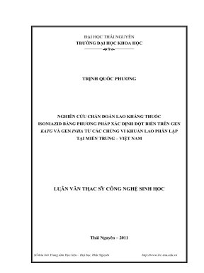 Nghiên cứu chẩn đoán lao kháng thuốc isoniazid bằng phương pháp xác ...