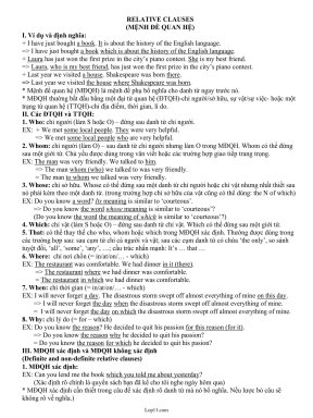 Ôn tập môn Anh văn 11 - Relative clauses (mệnh đề quan hệ)