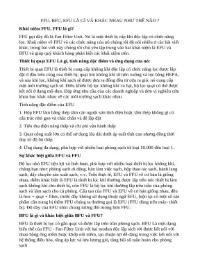 FFU, BFU, EFU LÀ GÌ VÀ KHÁC NHAU NHƯ THẾ NÀO