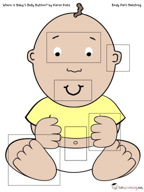 Where is babys belly button - matching body parts