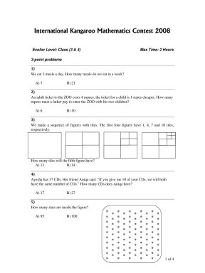 international kangaroo mathematics contest 2008