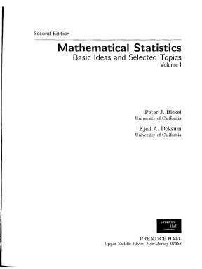 Mathematical statistics, basic ideas and selected topics vol 1, second ...
