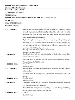 LITTLE RED RIDING HOOD PLAYSCRIPT Kịch bản cô bé quàng khăn đỏ song ngữ ...