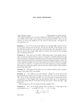 Đề thi Olympic Toán học APMO năm 2012