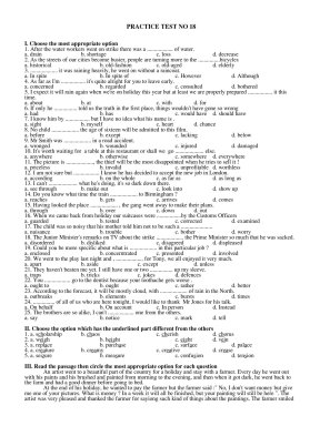 practice test no18 practice test no 18 i choose the most appropriate ...