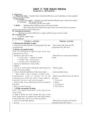 unit 7 the mass media lesson 2 speaking i objectives 1 education aims ...