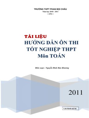 tài liệu ôn thi tốt nghiệp thpt 2011 – môn toán toán học phổ thông