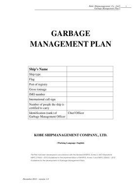 Garbage Management Plan