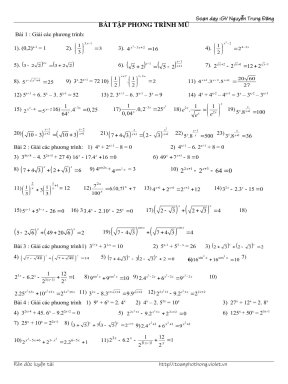 các dạng cơ bản của phương trình bất phương trình mũ và lôgarit so¹n d¹y gv nguyôn trung §¨ng ...