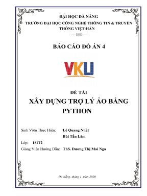 BÁO CÁO ĐỒ ÁN ĐỀ TÀI XÂY DỰNG TRỢ LÝ ẢO BẰNG PYTHON