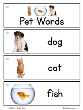 pet word cards