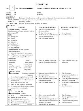 lesson plan lesson plan unit my neighborhood lesson 1 getting started ...