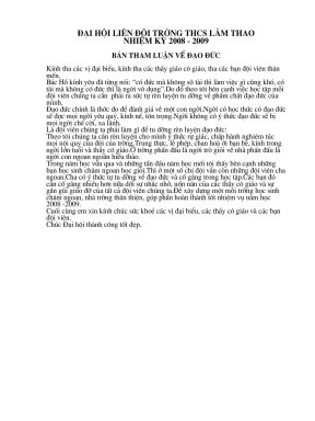 Tham luan ve dao duc hoc duong