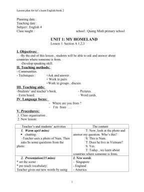 lesson plan for lets learn English book 2